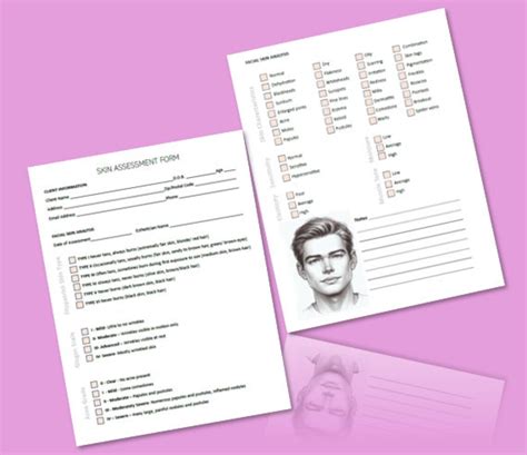 Skin Assessment Form Male Version Skin Analysis Form Nurse Injector