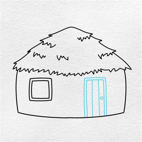 Mud House Adobe Hut Outline Bricks Huts Drawing Round Made Homes Make