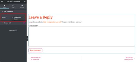 Post Comments Happyaddons