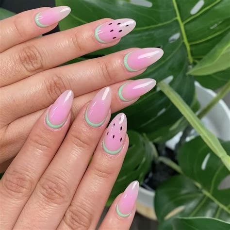 20 Pink And Green Nail Ideas With Juicy Watermelon Sugar Vibes
