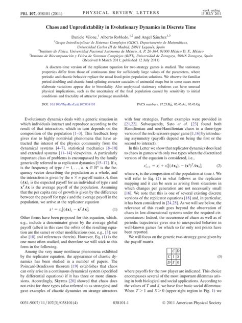Chaos And Unpredictability In Evolutionary Dynamics In Discrete Time