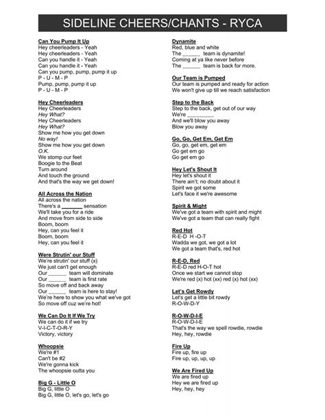 Cheerleading Words