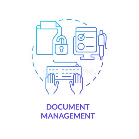 Document Management Blue Gradient Concept Icon Stock Vector Illustration Of Stroke Line
