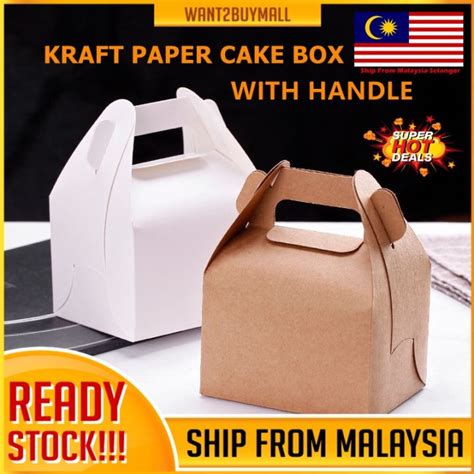 Mini Cake Box With Handle Holder Craft Paper Cake Cupcake Dessert Pastry Gift Box Birthday