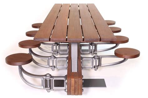 Swing Out Seat Outdoor Dining Table Set For Sale At 1stdibs