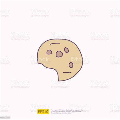 카페 컨셉 벡터 일러스트레이션용 쿠키 비스킷 핸드 드로잉 낙서 채우기 색상 아이콘 기호 기호 바로 먹을 수 있는에 대한 스톡