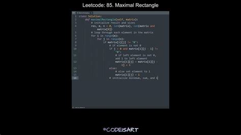 Leetcode 85 Maximal Rectangle In Python Python Leetcode Python