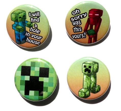 Minecraft Button Pack 6 50 Artisan Craft Crafts Geek Stuff