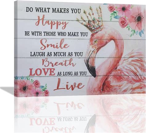 Pink Flamingo Wall Art Flamingo Wall Decor Inspirational Quotes