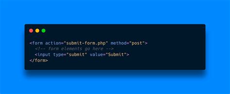 Form Html Code Example