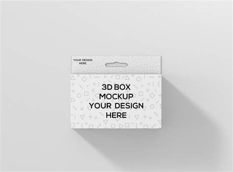 Premium Psd Wide Slim Rectangle With Hanger Box Mockup