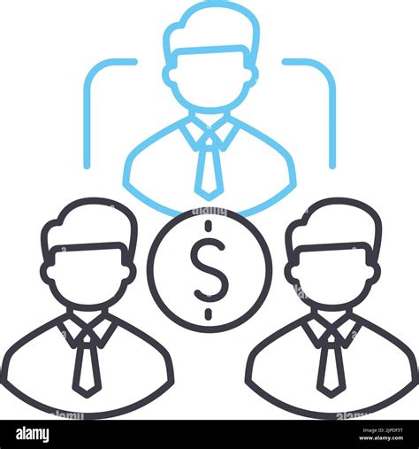 Team Relationship Line Icon Outline Symbol Vector Illustration Concept Sign Stock Vector