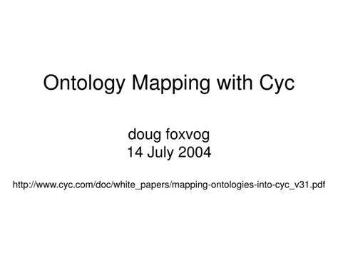 Ppt Ontology Mapping With Cyc Powerpoint Presentation Free Download