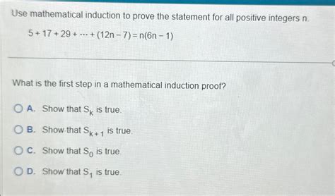 Solved Use Mathematical Induction To Prove The Statement For