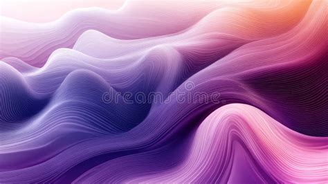 Bold Gradient From Dark Violet To Soft Lilac With Dynamic White Wavy Lines Flowing Across The