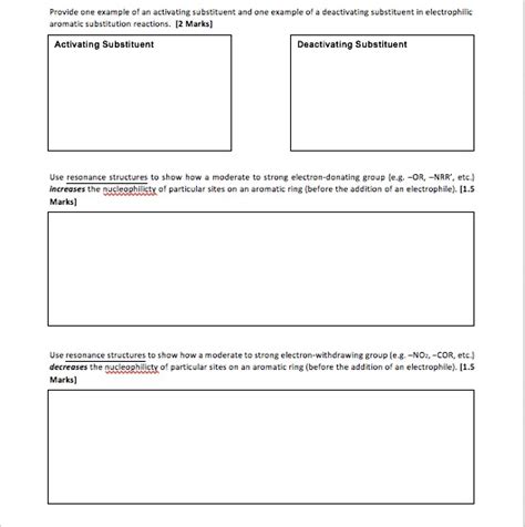 Solved Provide One Example Of An Activating Substituent And