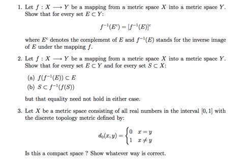 Solved I Let F X Y Be A Mapping From A Metric Space X Chegg
