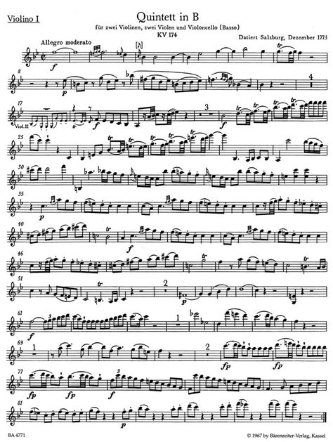Mozarts Six String Quintets Barenreiter Urtext