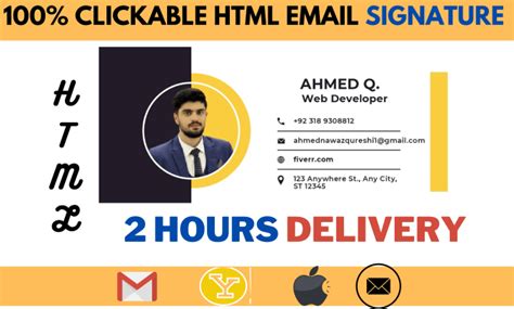 create clickable html email signature by techsolutions97 fiverr