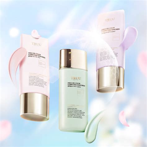 Truu Aqua Gel Color Correcting Sunscreen Spf50★★★ 3 Colors 50ml