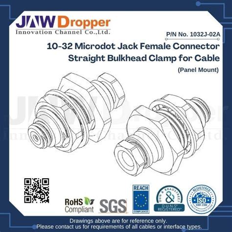 10 32 Microdot Jack Straight Connector B H Clamp For Cable Panel ｜jawdropper