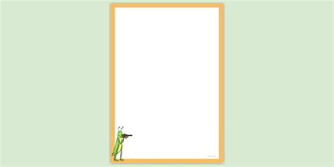 Simple Blank Grasshopper Playing Violin Page Border Twinkl