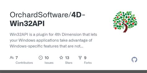 GitHub OrchardSoftware 4D Win32API Win32API Is A Plugin For 4th