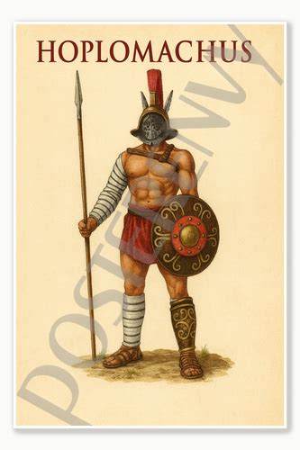 Hoplomachus Roman Gladiator Poster 18 Inch X 12 Inch