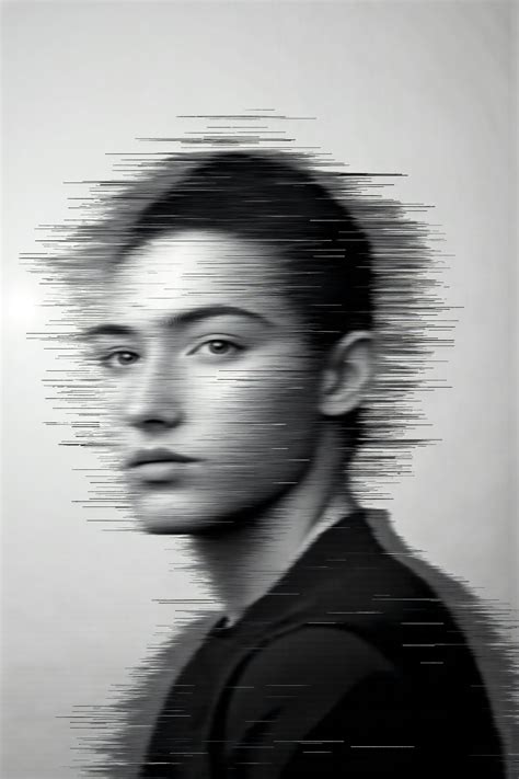 Linear Glitch Art Portrait Studio🖤 Glitch 10 Image Created By