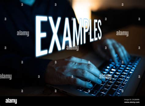 Text Caption Presenting Examples Word For Photo Sample Model To Follow