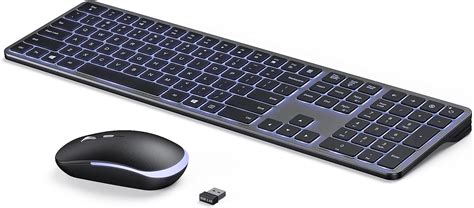 Backlit Wireless Keyboard And Mouse Combo Seenda Rechargeable 2 4g Usb Cordless