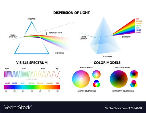 Light Spectrum Infographic Physics Of Rays Vector Image