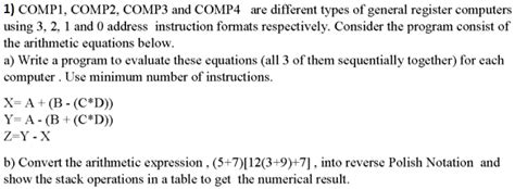 SOLVED 1 COMP1 COMP2 COMP3 And COMP4are Different Types Of General