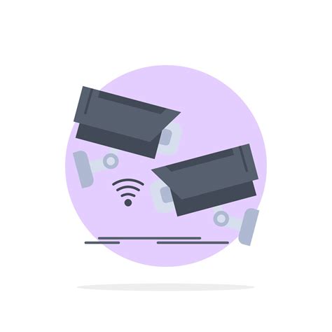 Cctv Camera Security Surveillance Technology Flat Color Icon Vector