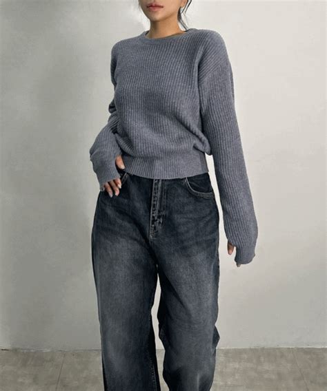 캐시미어 핸드워머 크롭 니트 에이블리