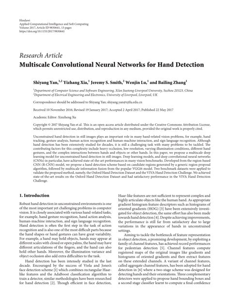 Pdf Multi Scale Convolutional Neural Networks For Hand Detection