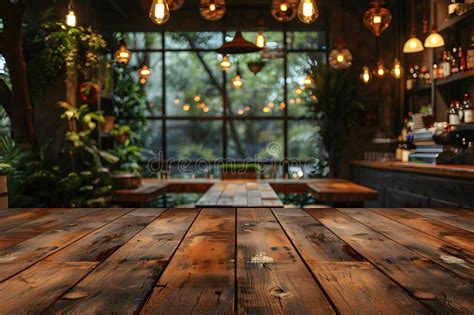 Cozy Rustic Cafe Interior With Wooden Tables And Warm Lighting For Relaxed Ambiance In Design