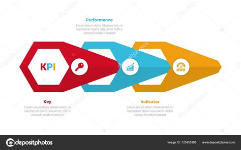 Kpi 슬라이드 프레젠테이션 벡터에 포인트 디자인 화살표 인포그래픽 템플릿 다이어그램 스톡 벡터 ©maslakhatul 725955306
