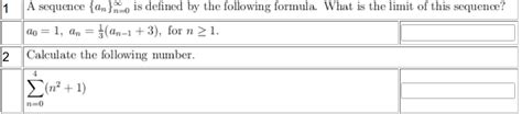 solved a sequence {an}n 0∞ is defined by the following