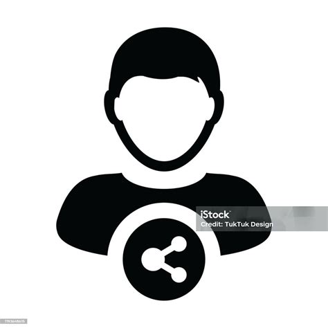 소셜 공유 아이콘 벡터 남성 프로필 아바타 기호와 네트워크 기호 에 문말 그림 Communications Director에 대한 스톡 벡터 아트 및 기타 이미지