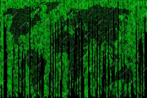 premium photo world map matrix map world continents from digital