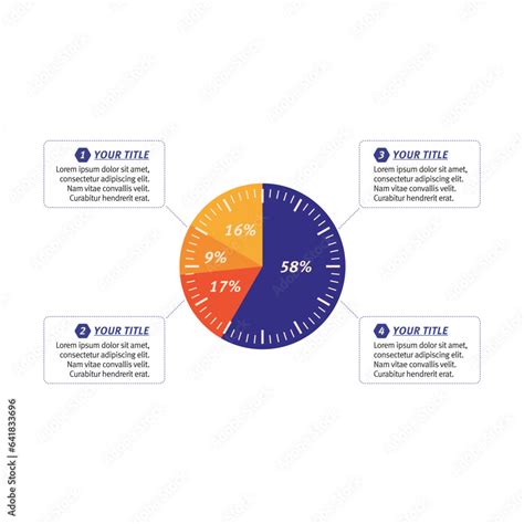 Round Dial Chart With Percentage Statistics Vector Illustration Cartoon Drawing Of Business