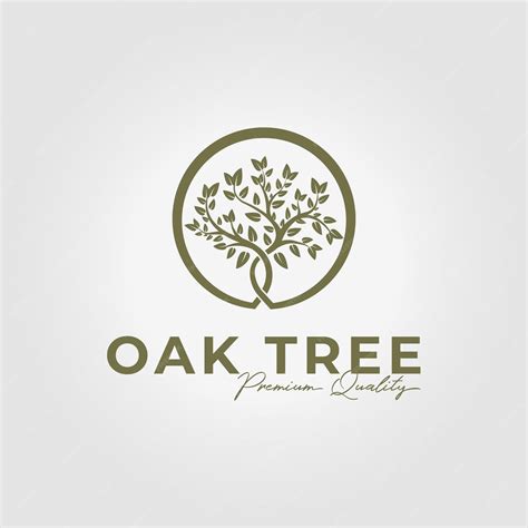 Premium Vector Oak Tree Logo Design Emblem Vintage Acacia Or Olive Or