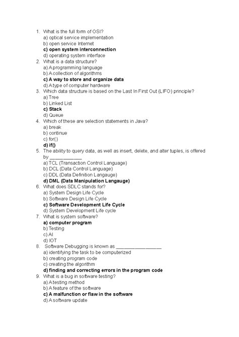 Quiz Qa Understanding Key Concepts In Osi And Data Structures Studocu