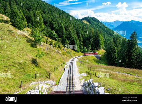View Of Schafberg Train And Railways Schafbergbahn Cog Railway Running