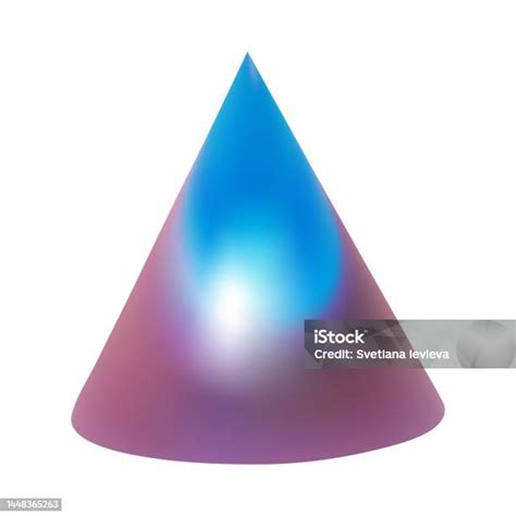 3d Pink Blue Metal Neon Gradient Cone Render Vector Abstract
