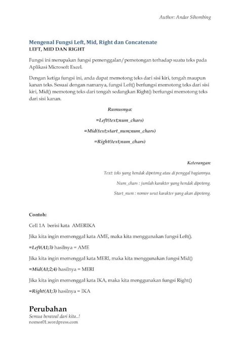 Pdf Mengenal Fungsi Left Mid Right Dan Concatenate Dokumentips