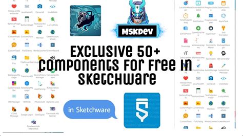Free 50 Sketchware Components In Sk Pro By Mskdev Youtube