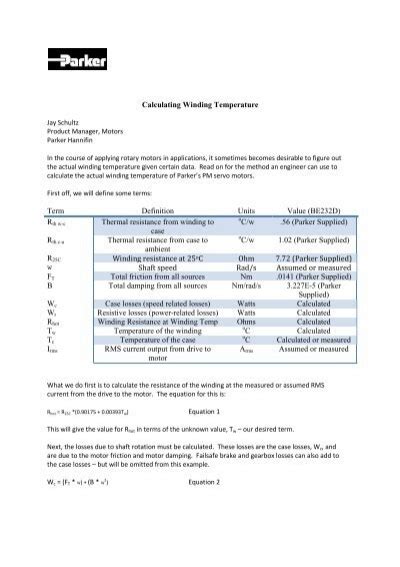 Calculating Winding Temperature