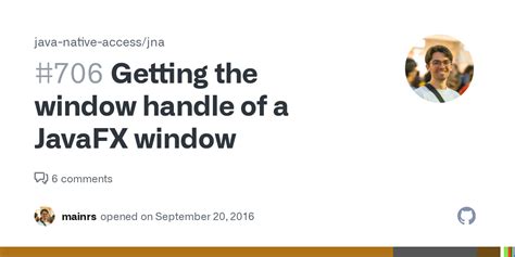 getting the window handle of a javafx window · issue 706 · java native access jna · github